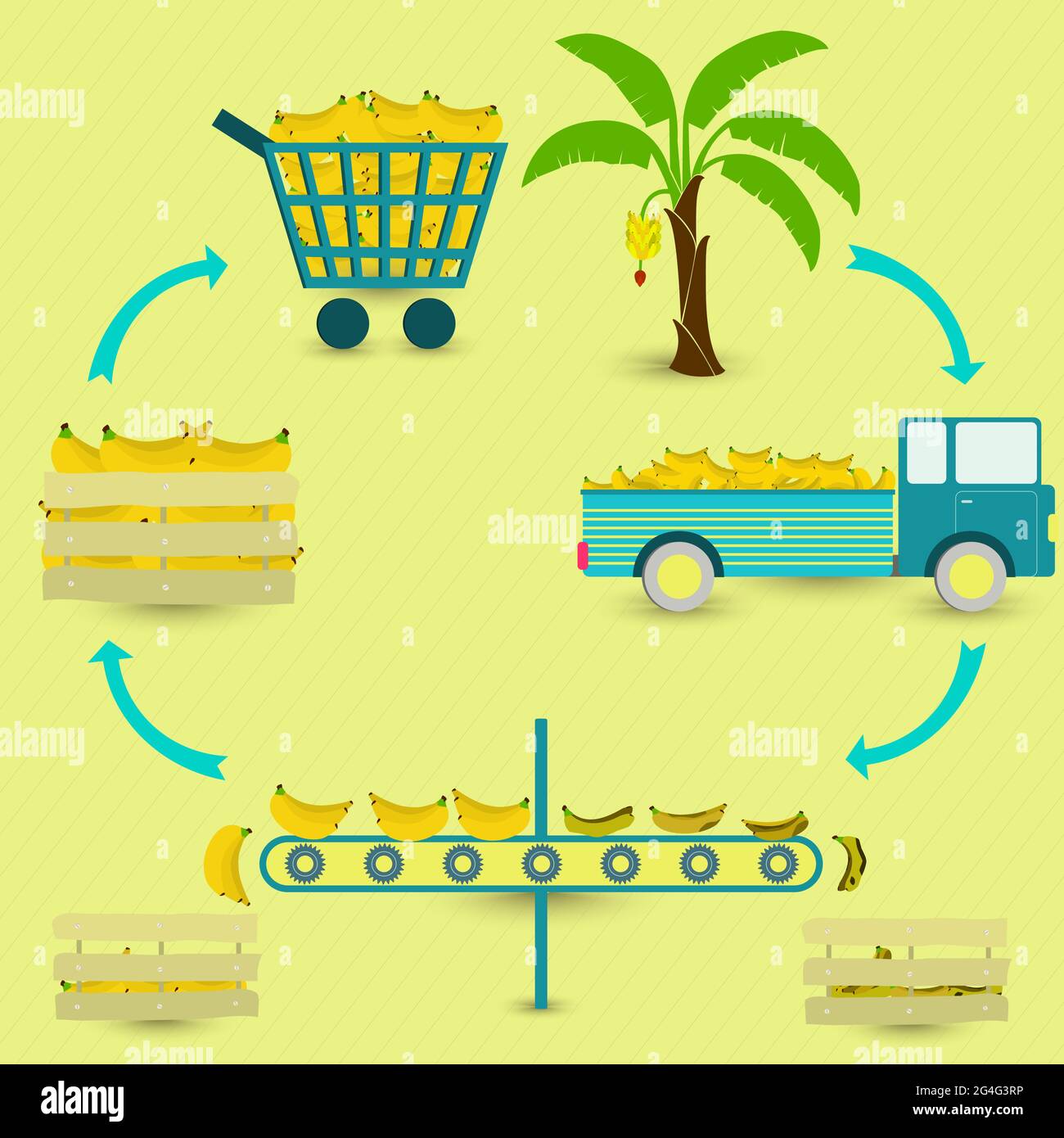 Banana truck transport fruit Stock Vector Images - Alamy