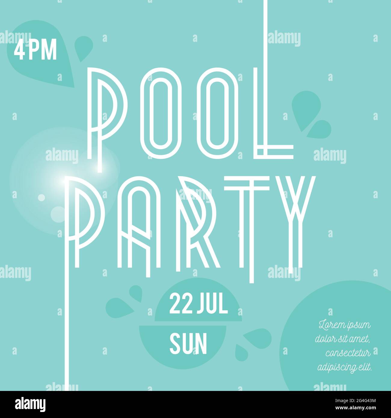 Pool party flyer, poster, invitation or banner template. Vector ...