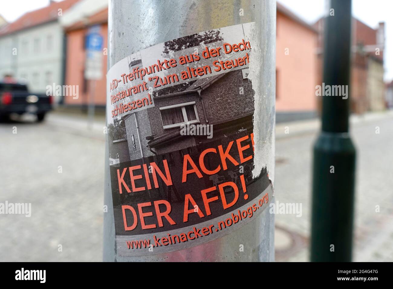 Sticker against the AfD, Strausberg, Brandenburg Stock Photo - Alamy