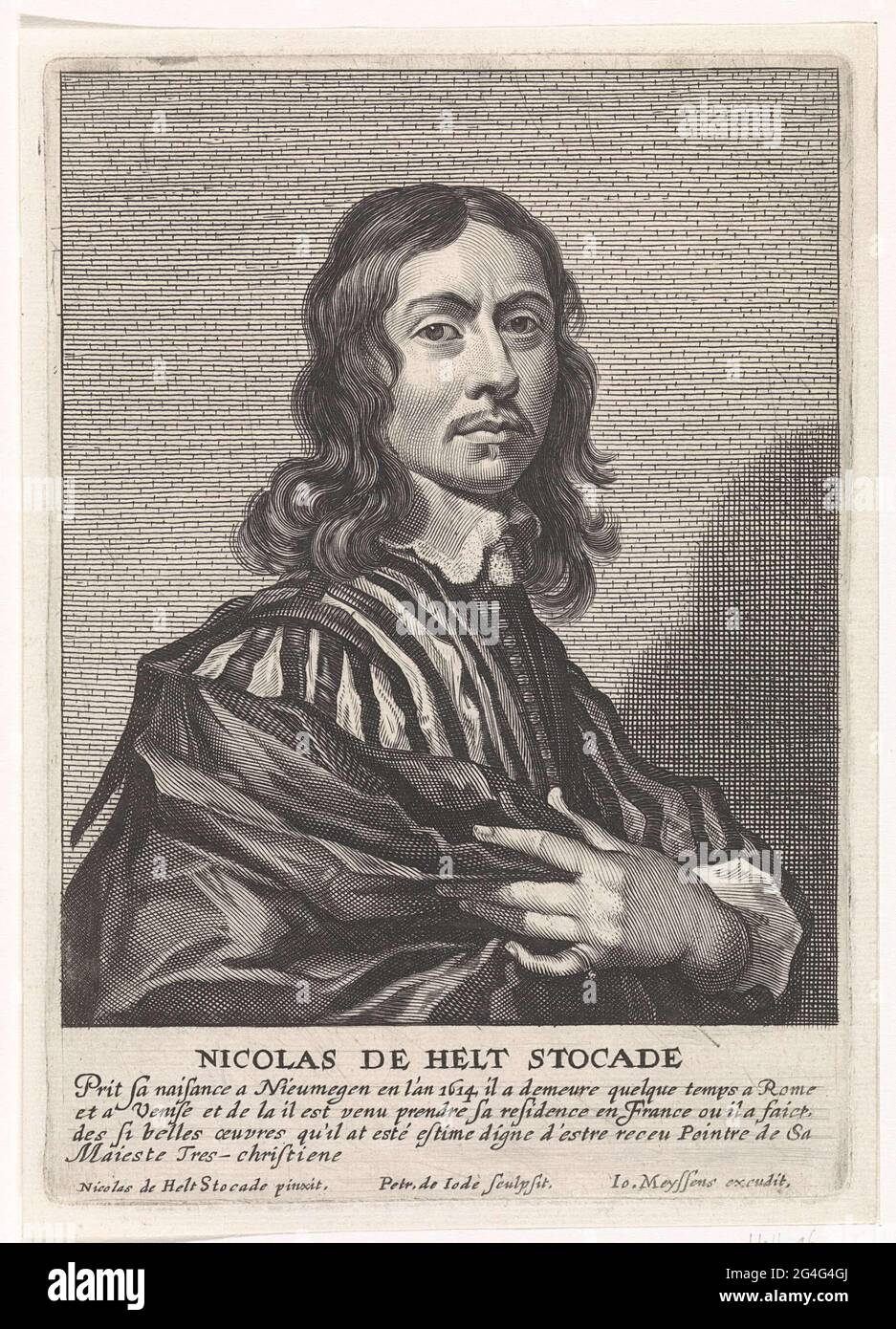 . Bust portrait of the painter Nicolaes from Helt Stocade. He keeps his ...