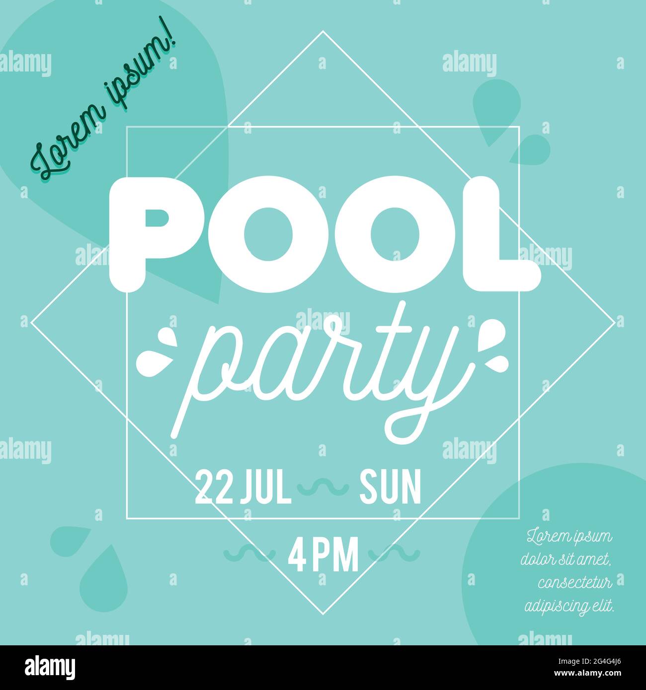 Pool party poster template design hi-res stock photography and images ...