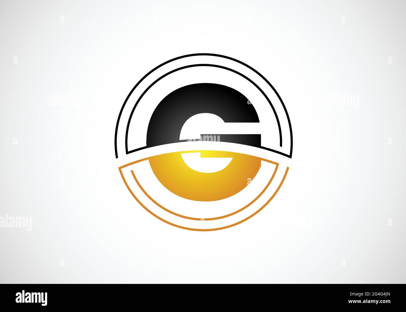 Initial letter G with circle frame. Graphic alphabet symbol for ...