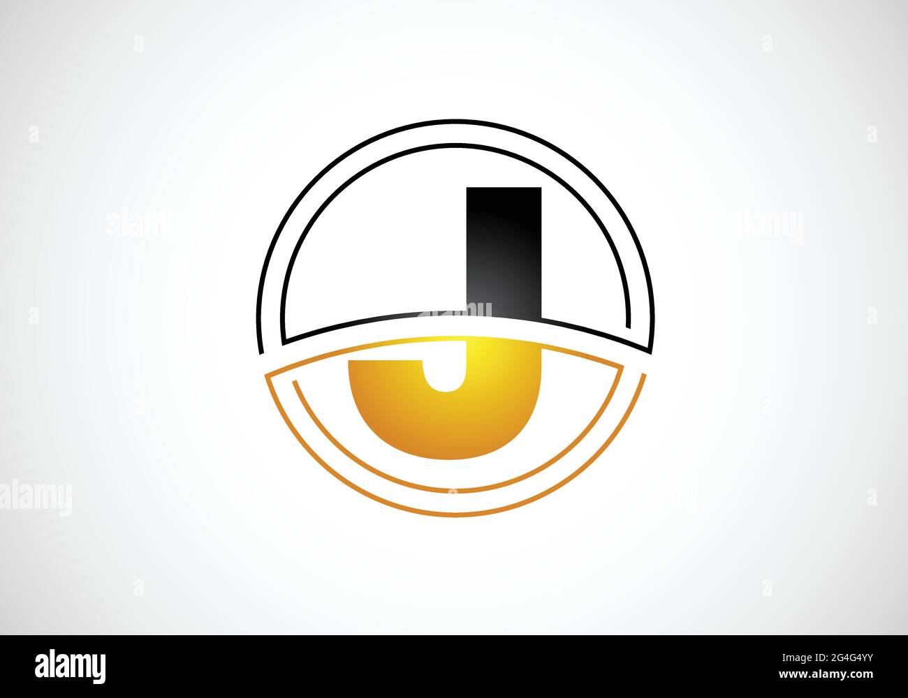 Initial letter J with circle frame. Graphic alphabet symbol for ...