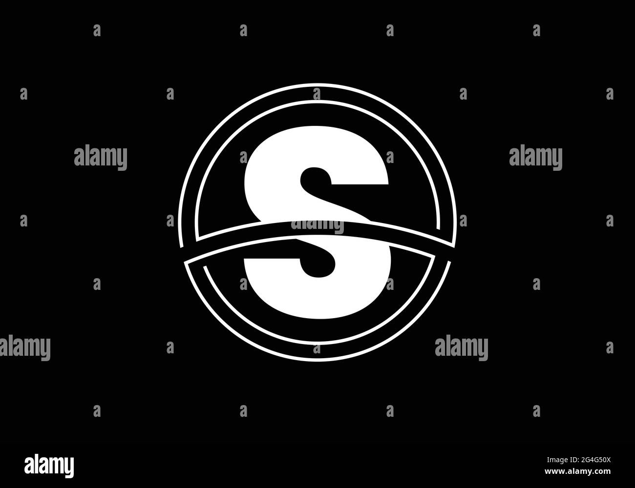 Initial letter S with circle frame. Graphic alphabet symbol for ...