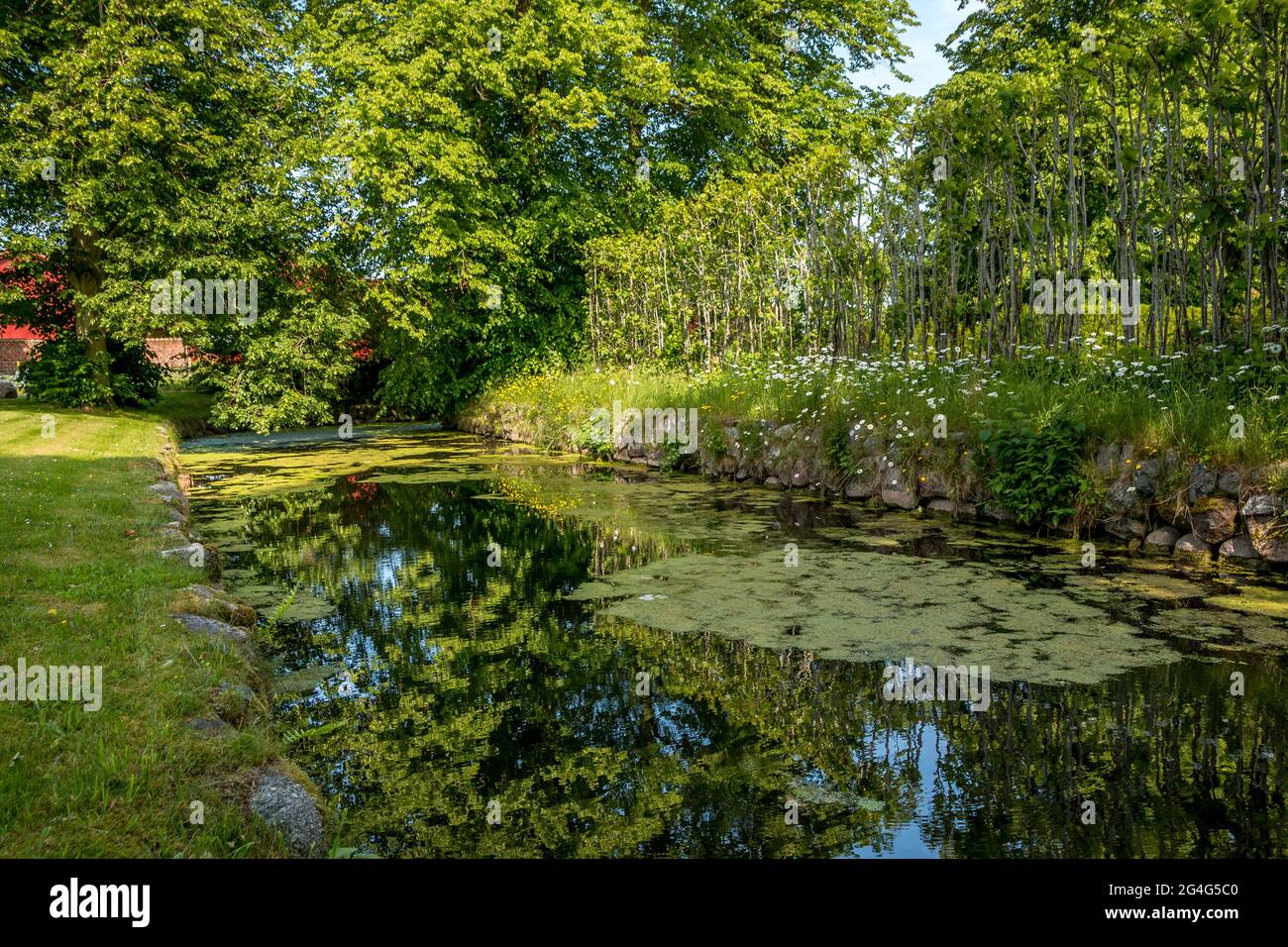 Auning, denmark - 19 June 2021: 18th century day at Gammel Estrup ...