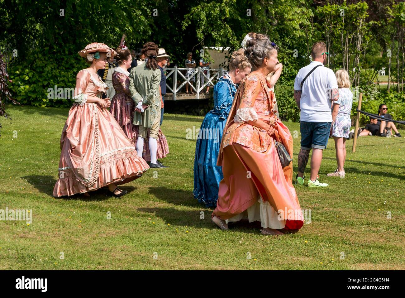 Auning, Denmark - 19 June 2021: 18th century day at Gammel Estrup ...