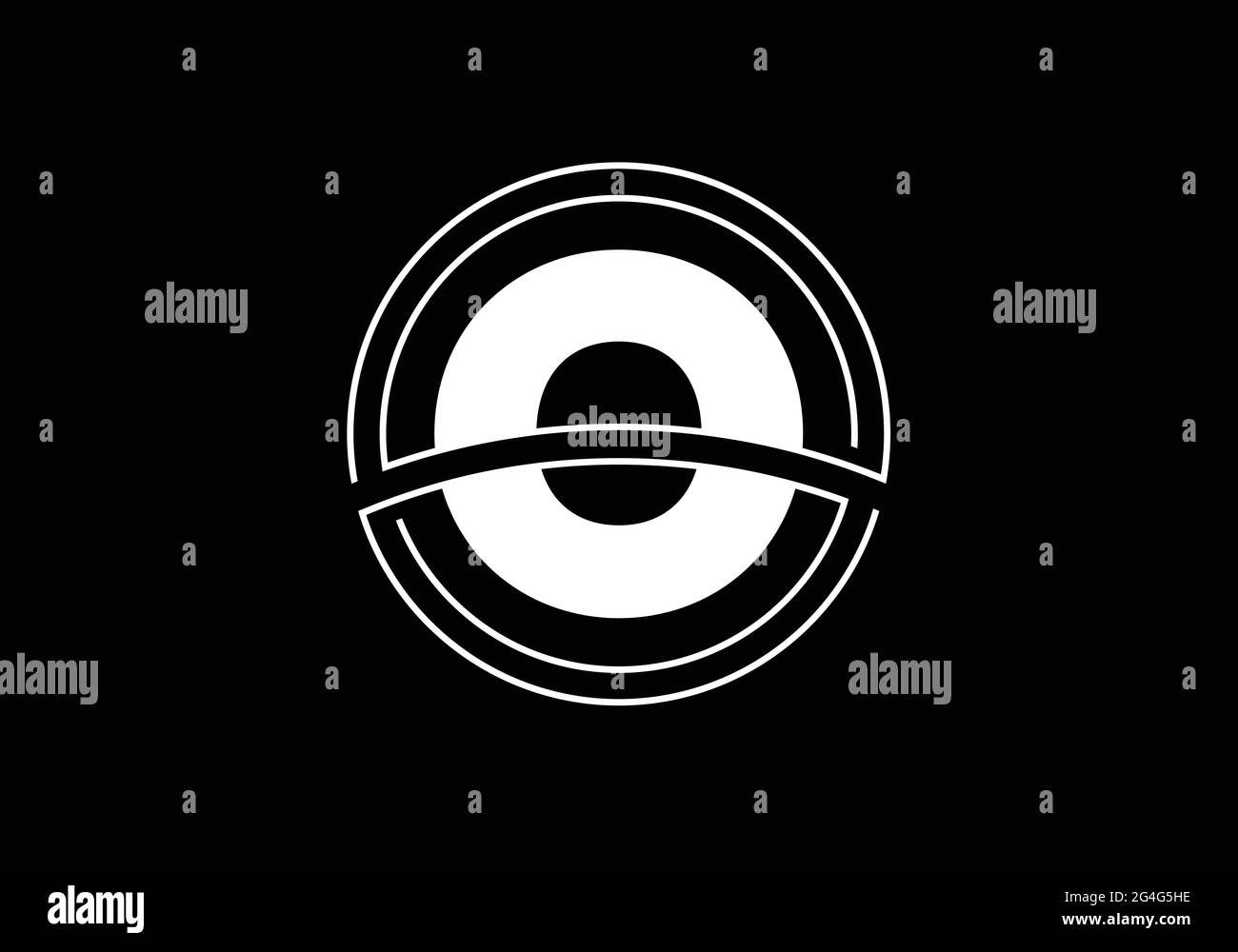 Initial letter O with circle frame. Graphic alphabet symbol for ...