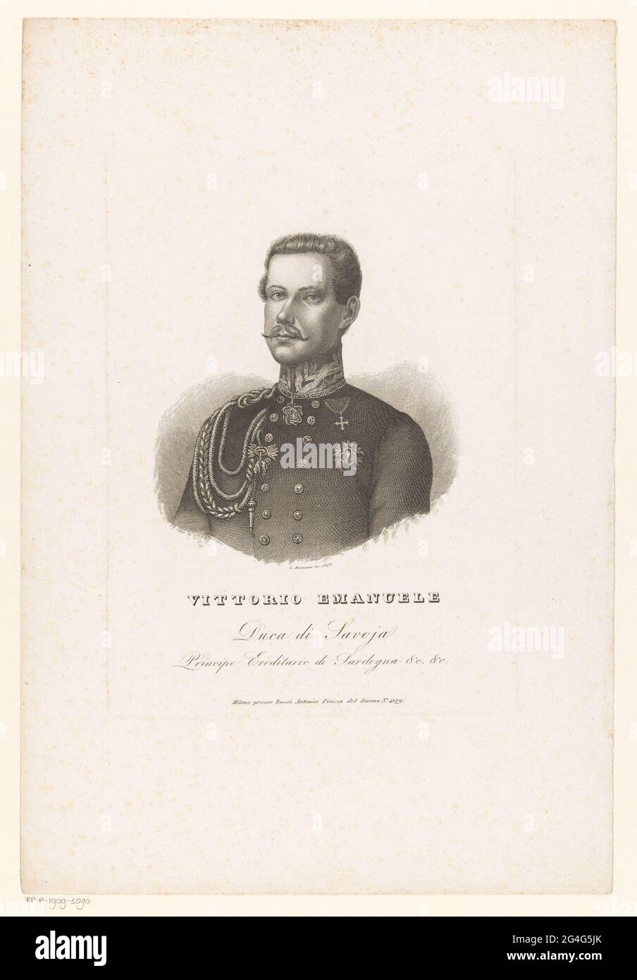Portrait of vittorio emanuele II, king of Italy Stock Photo - Alamy