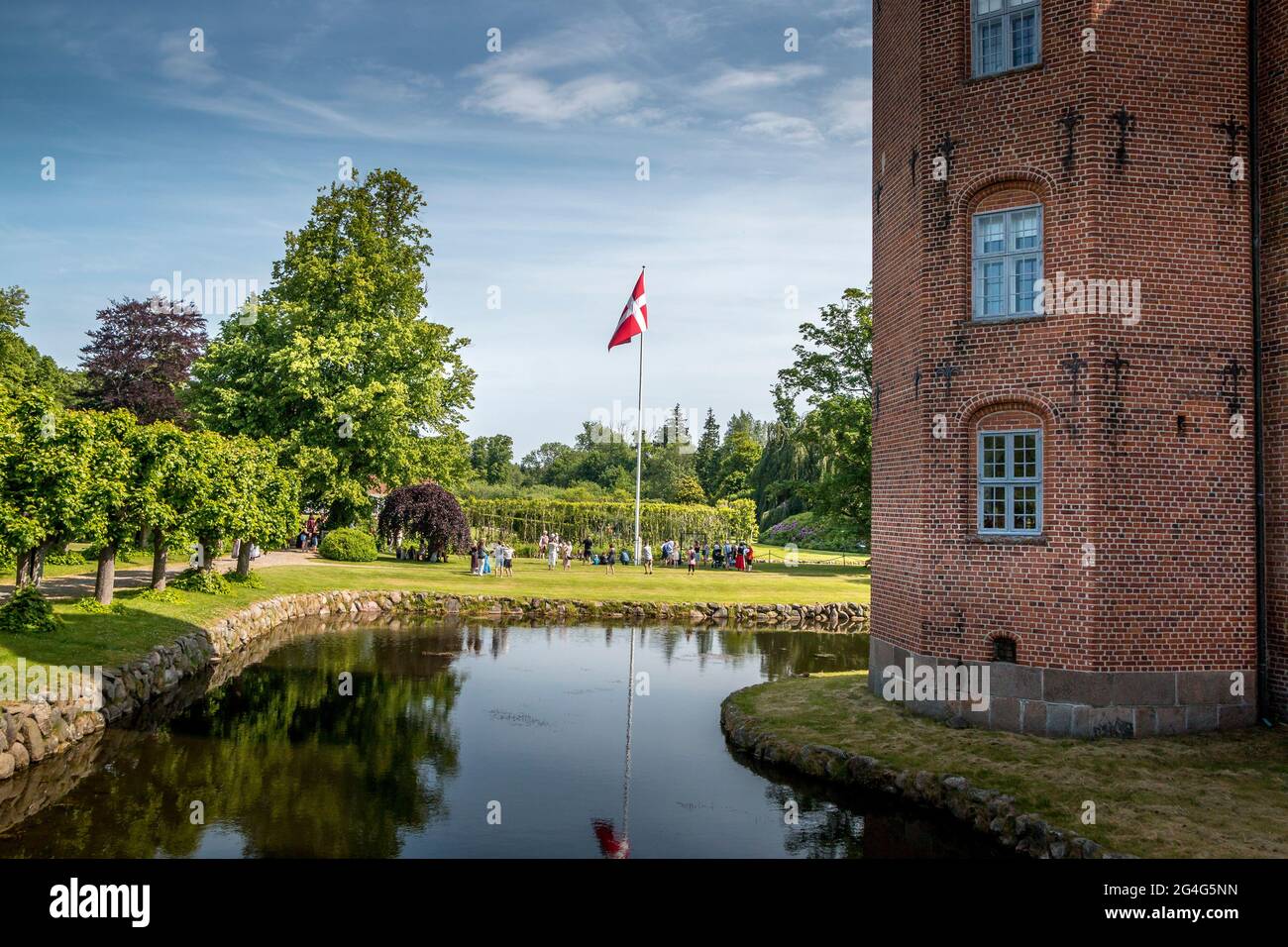 Auning, Denmark - 19 June 2021: Gammel Estrup Castle from the 14th century, The castle is ...