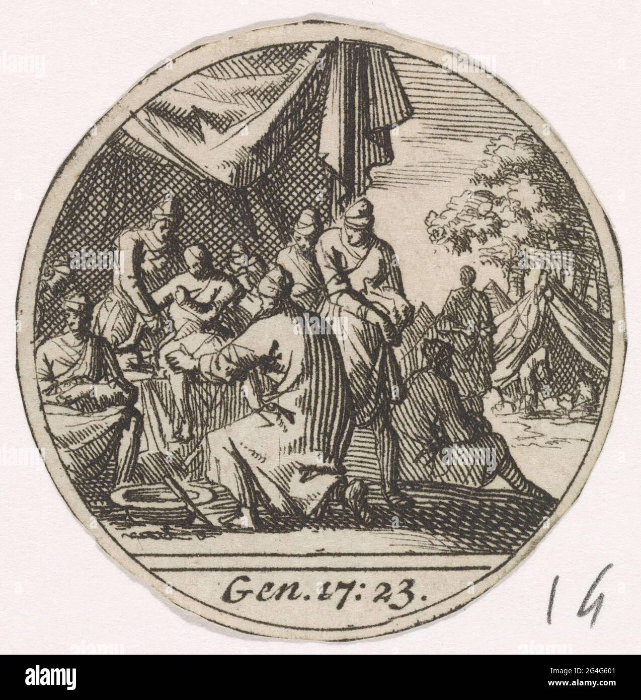 . Abraham throws his son Ismaël in a tent (Gen. 17:23 Stock Photo - Alamy