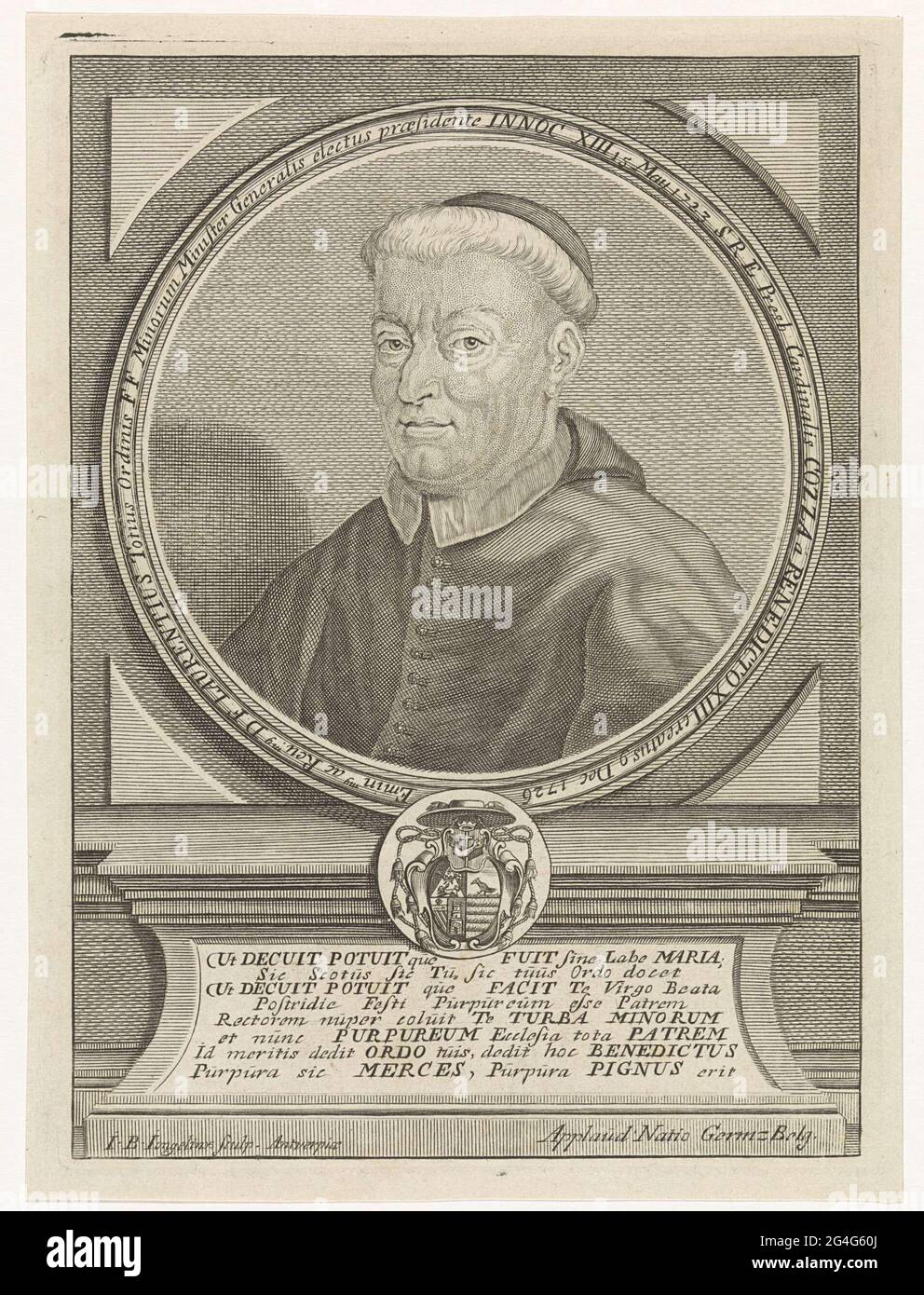 . Bust portrait of Pope Innocent XIII, with Kalot. The portrait is ...