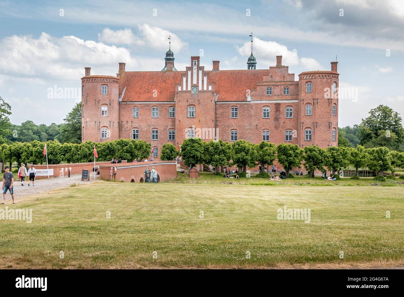 Auning, Denmark - 19 June 2021: Gammel Estrup Castle from the 14th century, The castle is ...