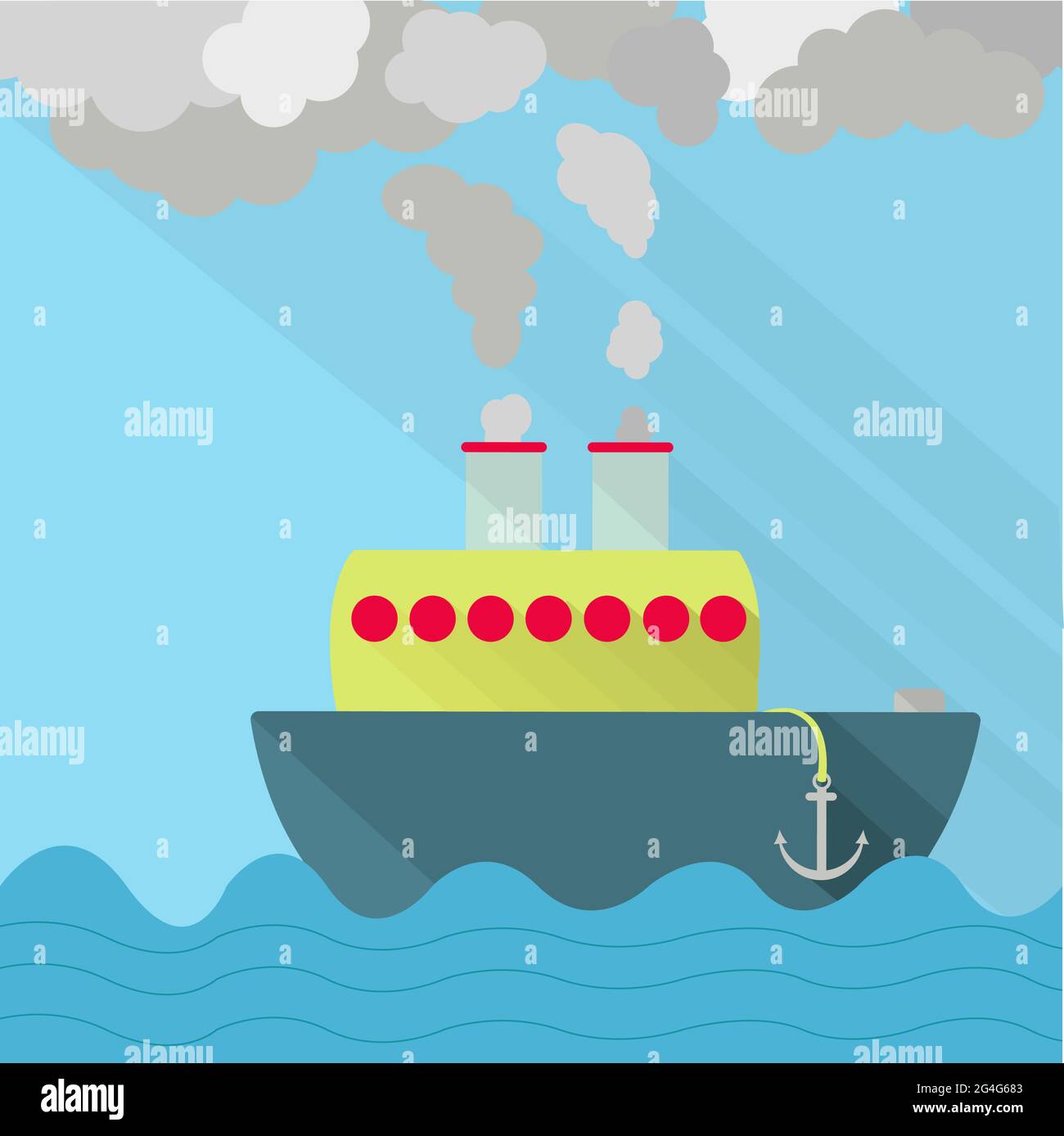 Ship exhaust gas Stock Vector Images - Alamy