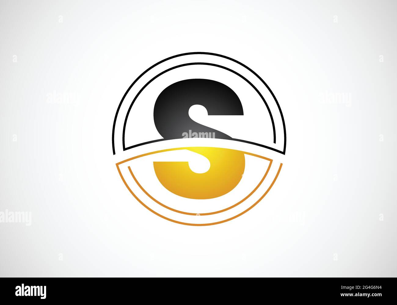 Initial letter S with circle frame. Graphic alphabet symbol for ...