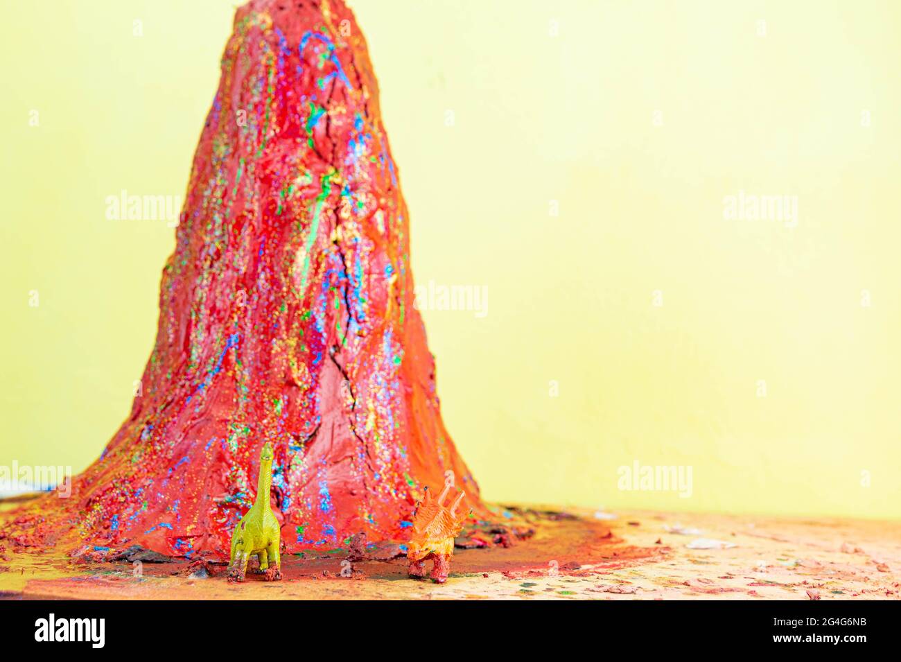 Volcanic clay model school projects. Children's school work. Volcano ...