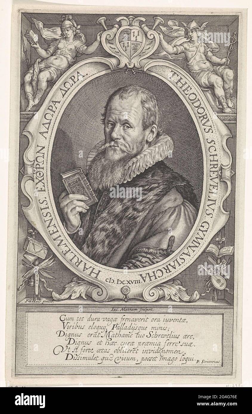 . The personified faith; A women's figure with a crucifix and a Bible ...