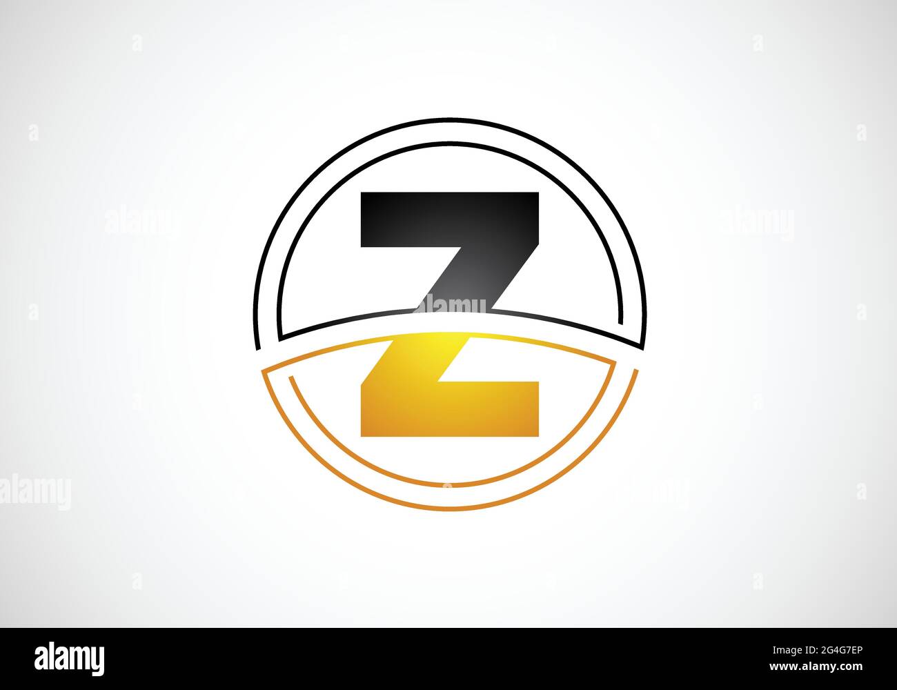 Initial letter Z with circle frame. Graphic alphabet symbol for ...