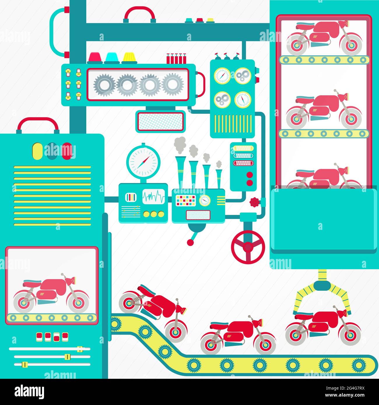 Motorcycle factory Stock Vector Images - Alamy