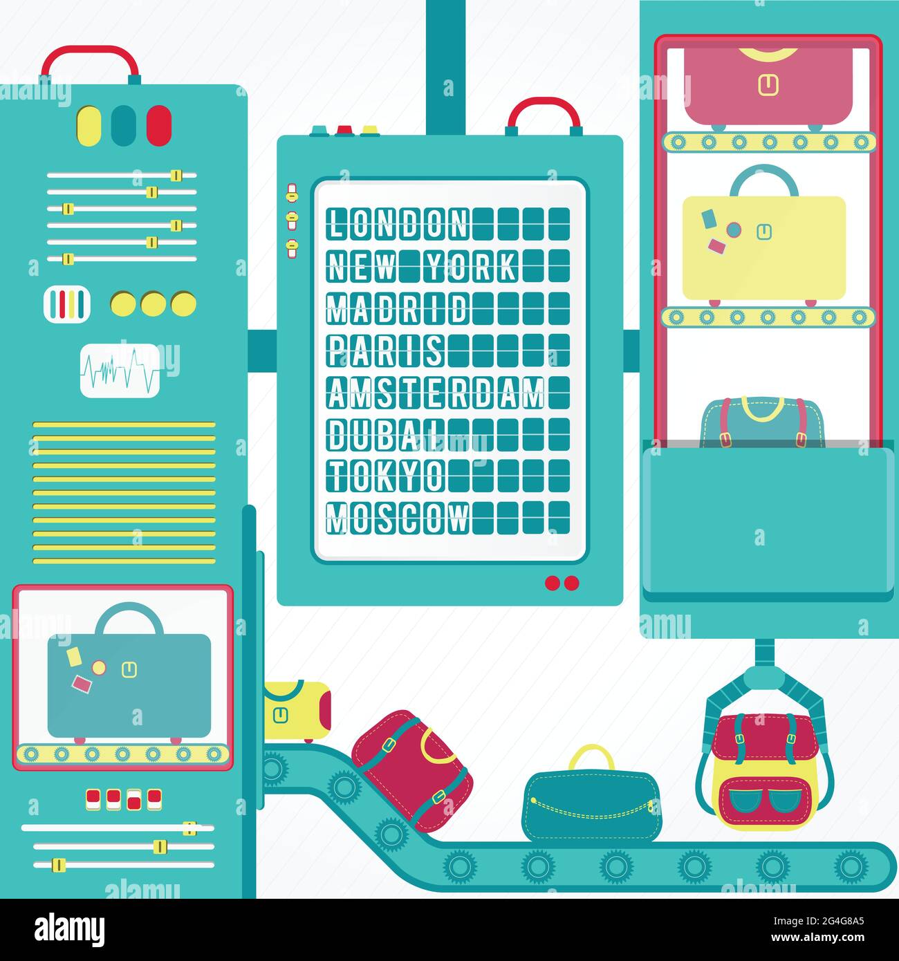 Information board in departure Stock Vector Images - Alamy