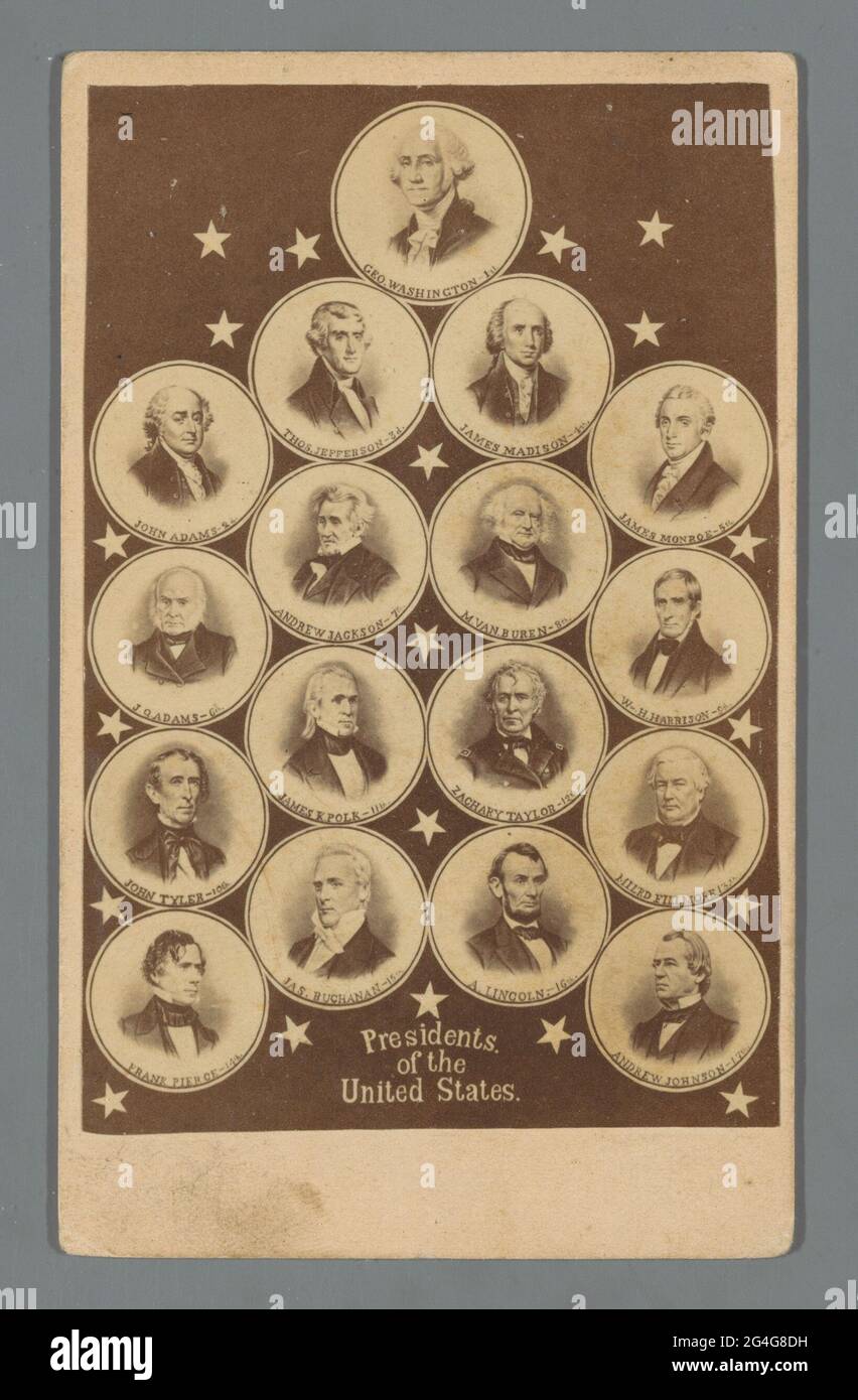 Composition of portraits of 17 American presidents, from George ...