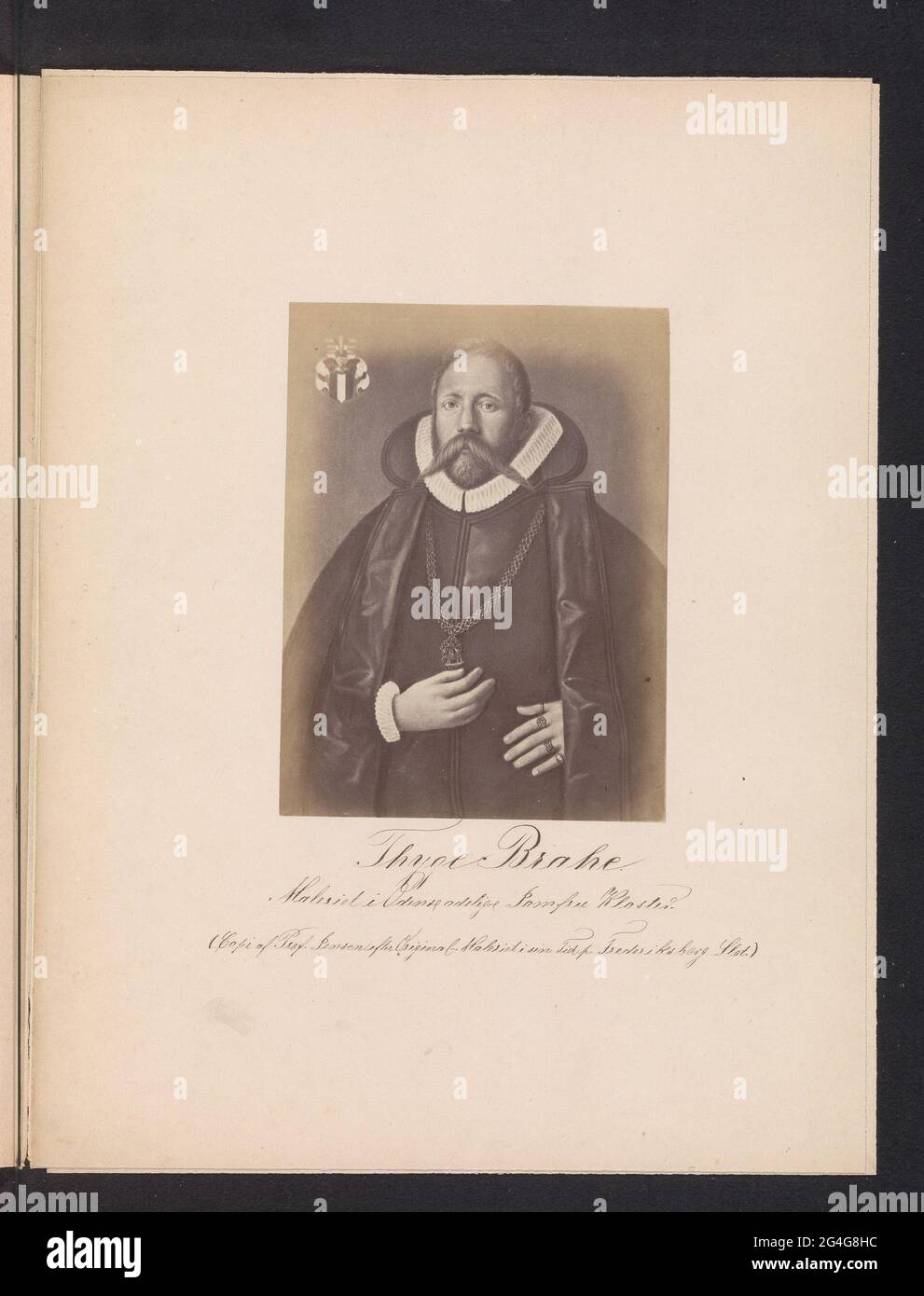 Photo production of a painting, representing a portrait of Tycho Brahe ...
