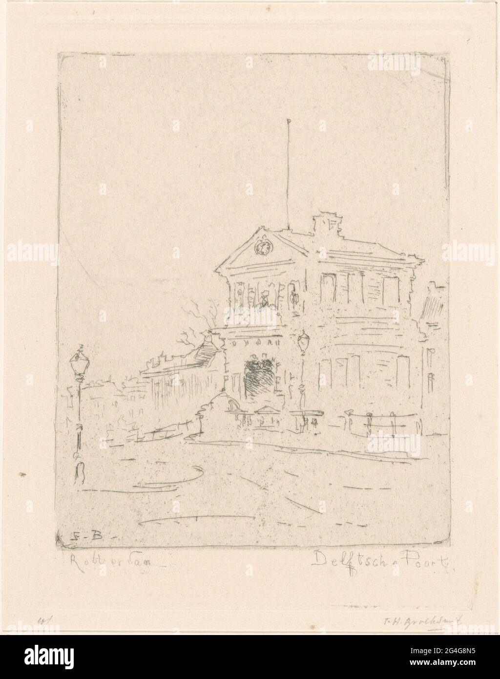 Delftsche gate. View of the Delft gate and surrounding buildings in ...