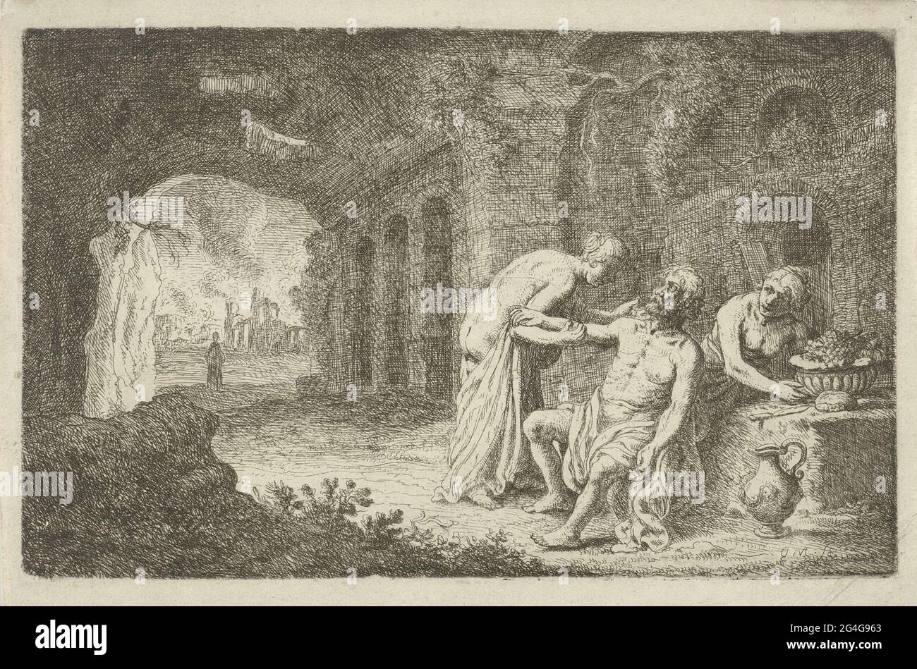 . Lot is in a cave and is cited by one of his daughters. Next to him is ...