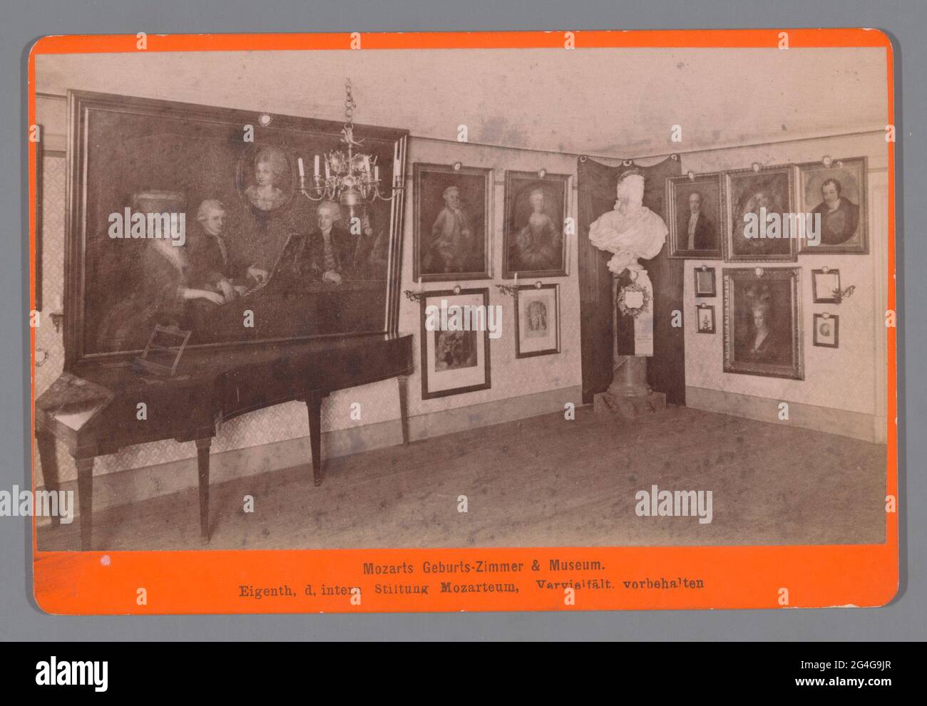 Interior of the birth room of Wolfgang Amadeus Mozart in his birthplace ...