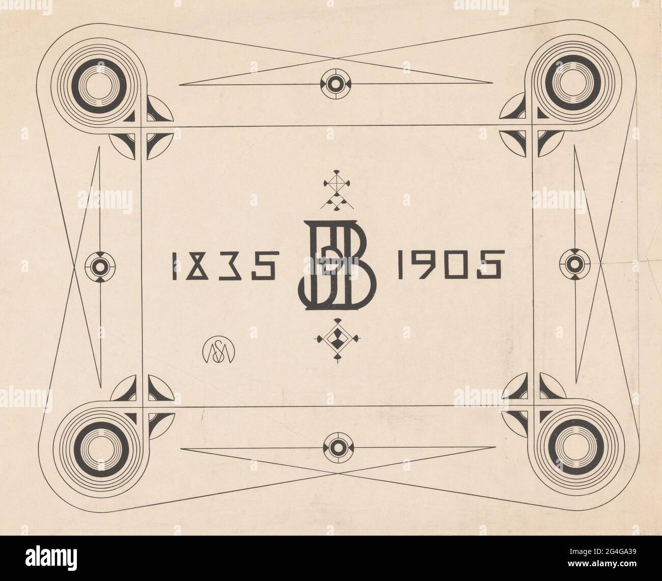 Ornament JHDB 1835/1905. Ornament with concentric circles in the four ...