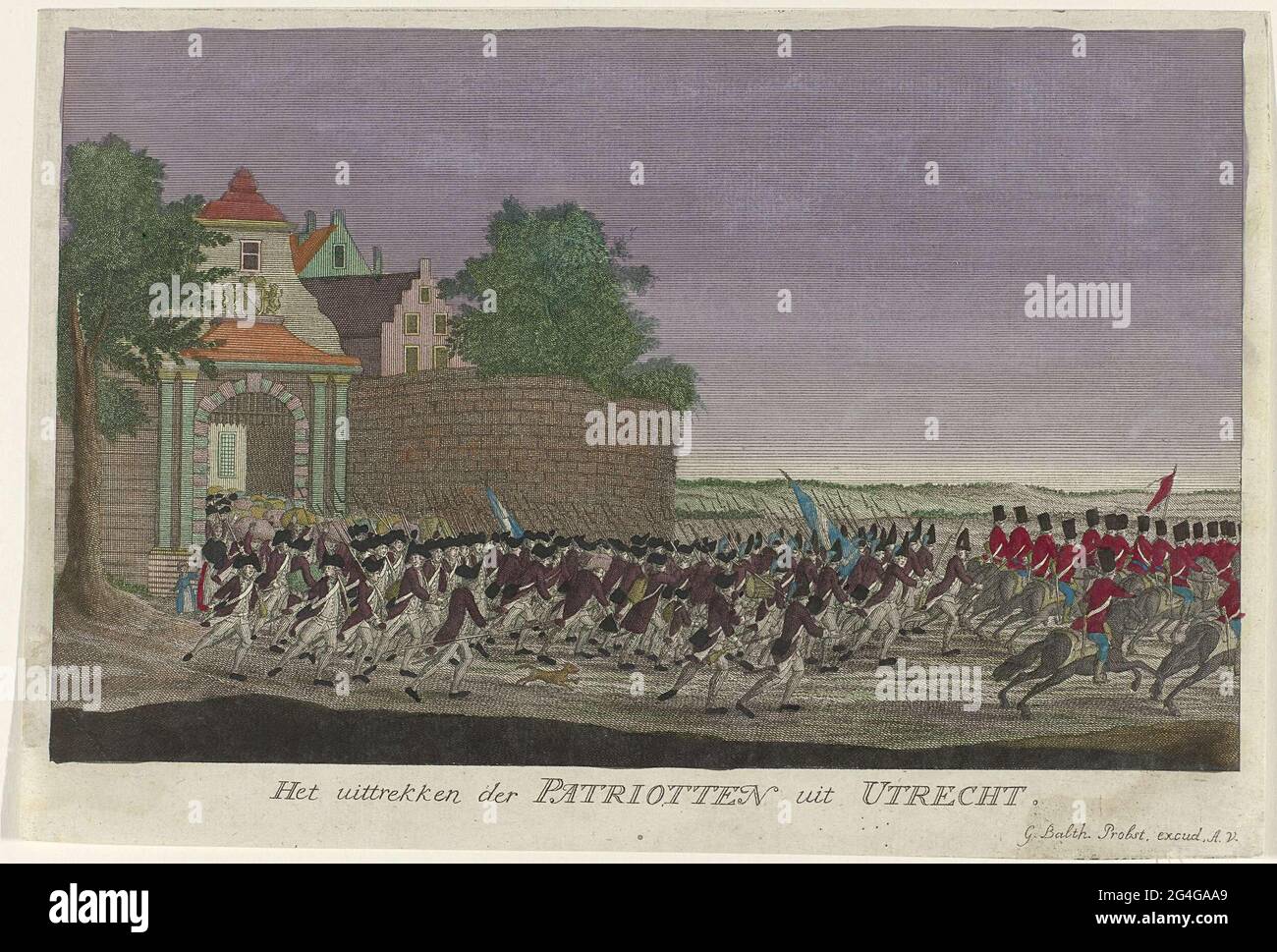 . The armies of the patriots panic by a city gate the city of Utrecht ...