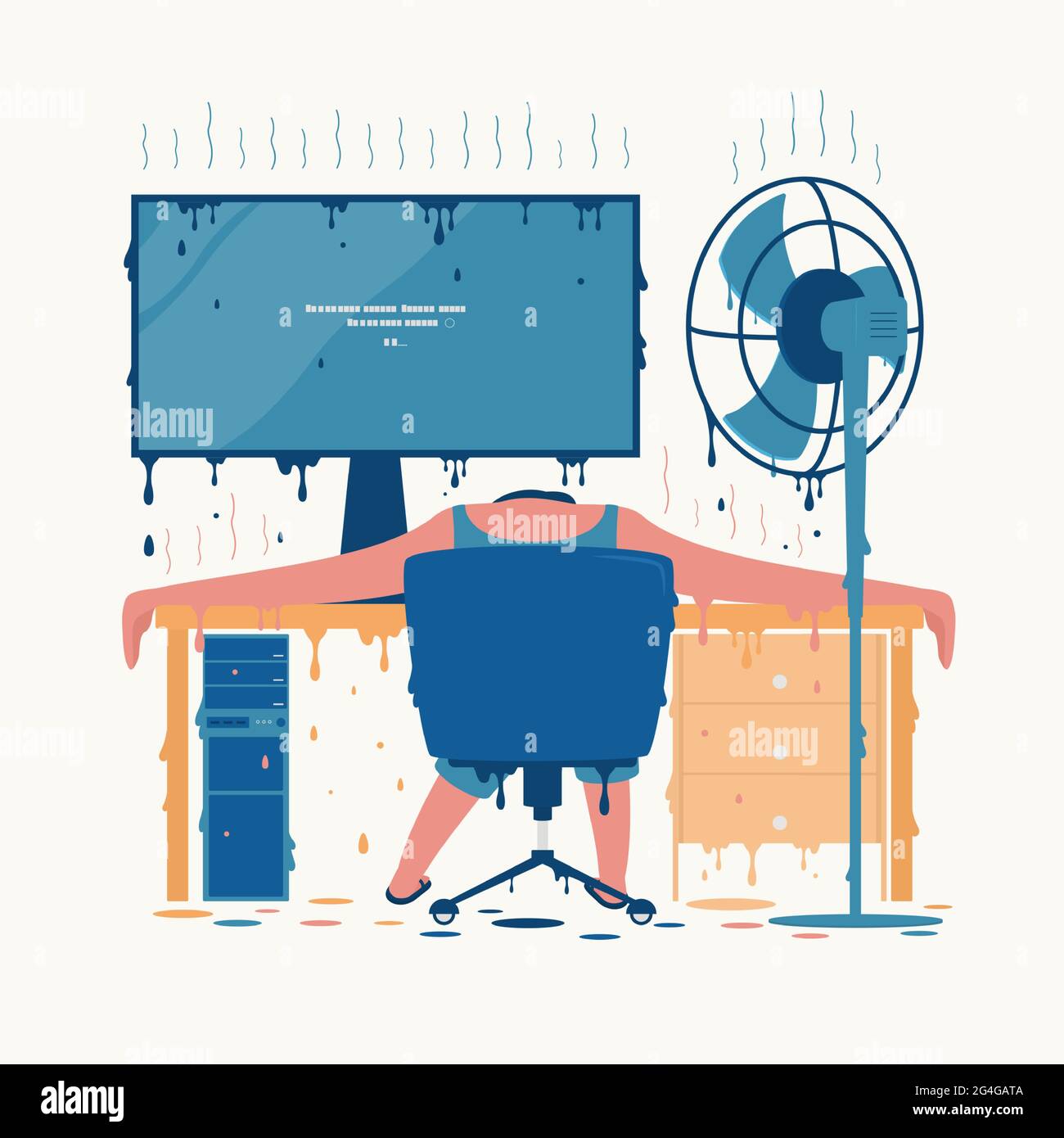 Sweaty air conditioner Stock Vector Images - Alamy