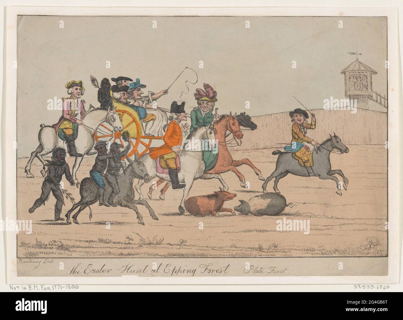 The Easter Hunt at Epping Forest, Plate First, 1800-1820 Stock Photo ...
