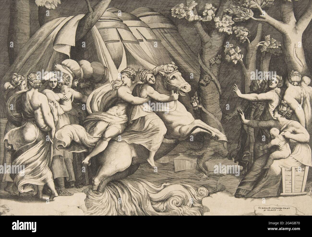 Cloelia on horseback crossing the Tiber, ca. 1540-60 Stock Photo - Alamy