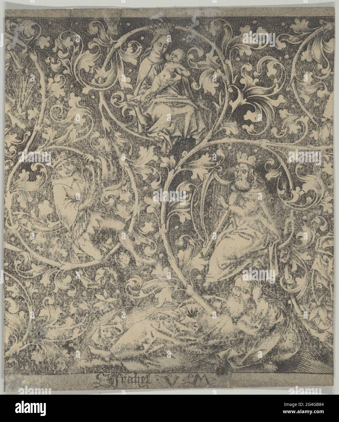 Ornamental Engraving with the Tree of Jesse Stock Photo - Alamy