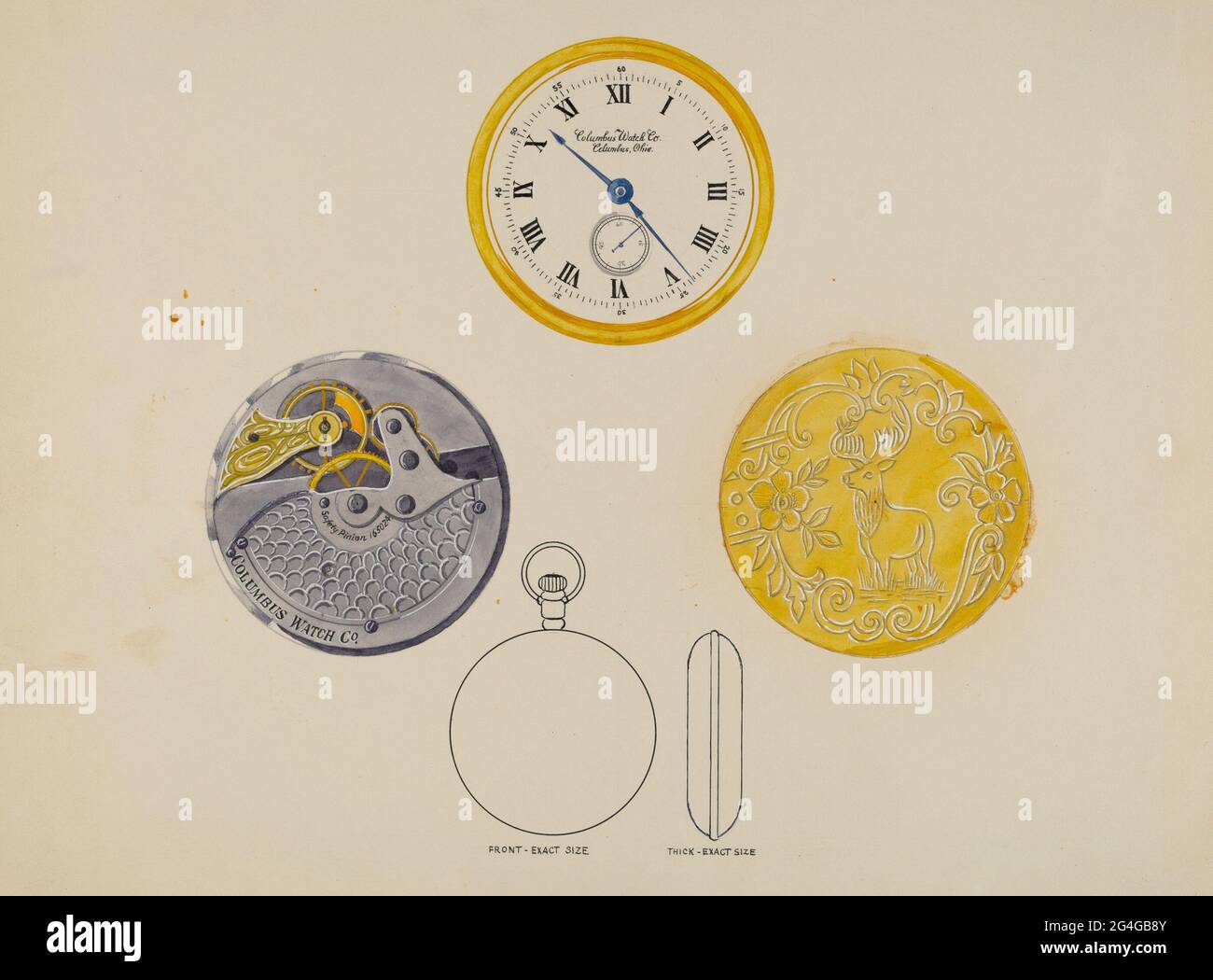 Gold Watch with Frame and Case, c. 1936 Stock Photo - Alamy