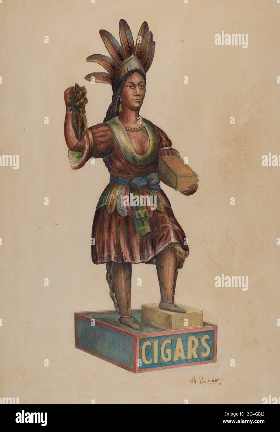 Cigar Store Indian, c. 1938 Stock Photo - Alamy