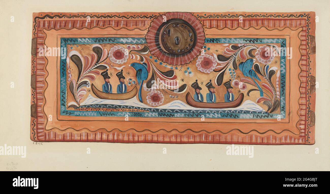 Folk art painted chest hi-res stock photography and images - Alamy