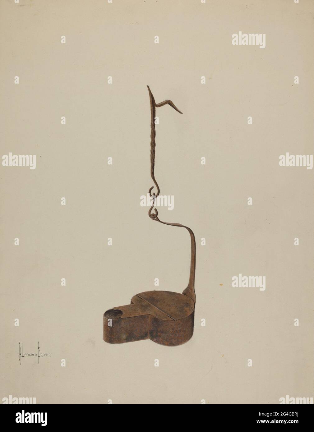 Wrought Iron Betty Lamp, c. 1937 Stock Photo - Alamy