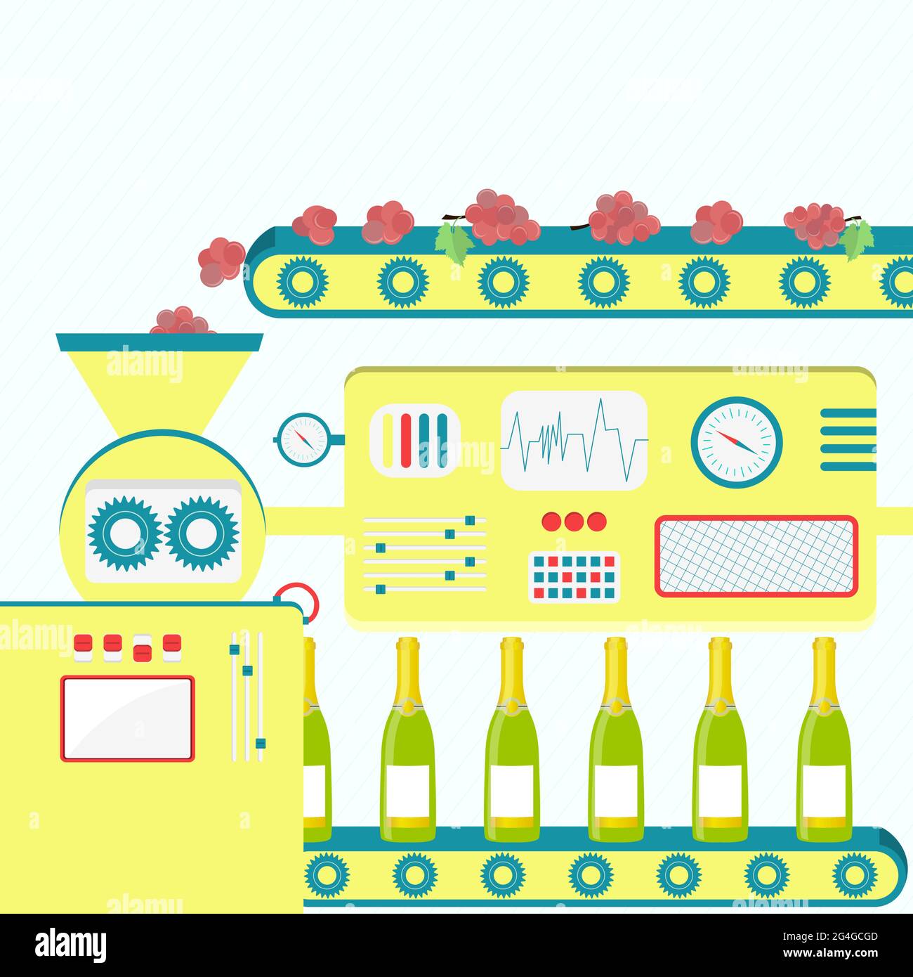 Champagne bottles production Stock Vector Images - Alamy