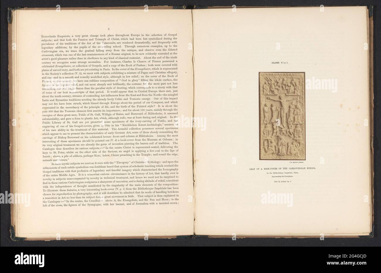 Ivory book cover representing the crucifixion of Christ; Leaf or a book ...