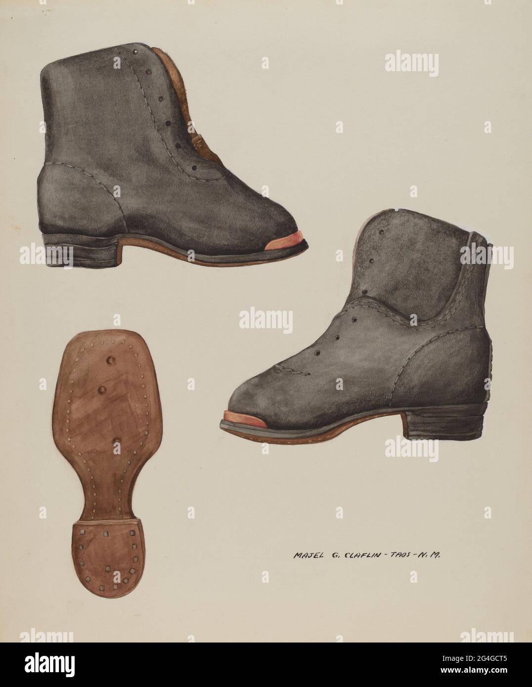 Copper-toed Child's Shoe, c. 1937 Stock Photo - Alamy