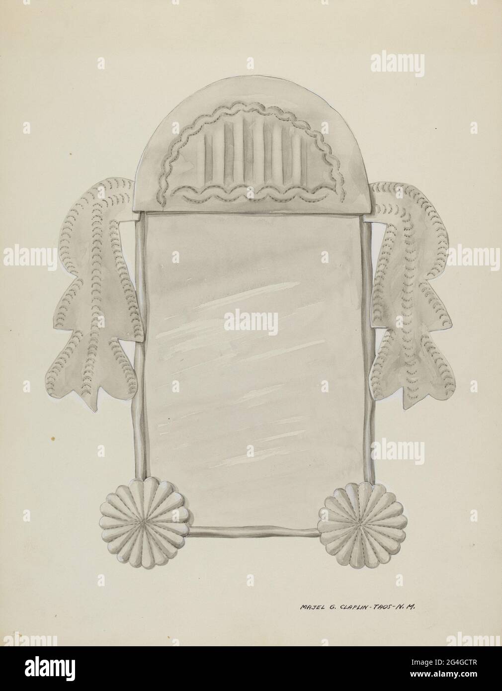 Small Tin Framed Mirror, c. 1937 Stock Photo - Alamy