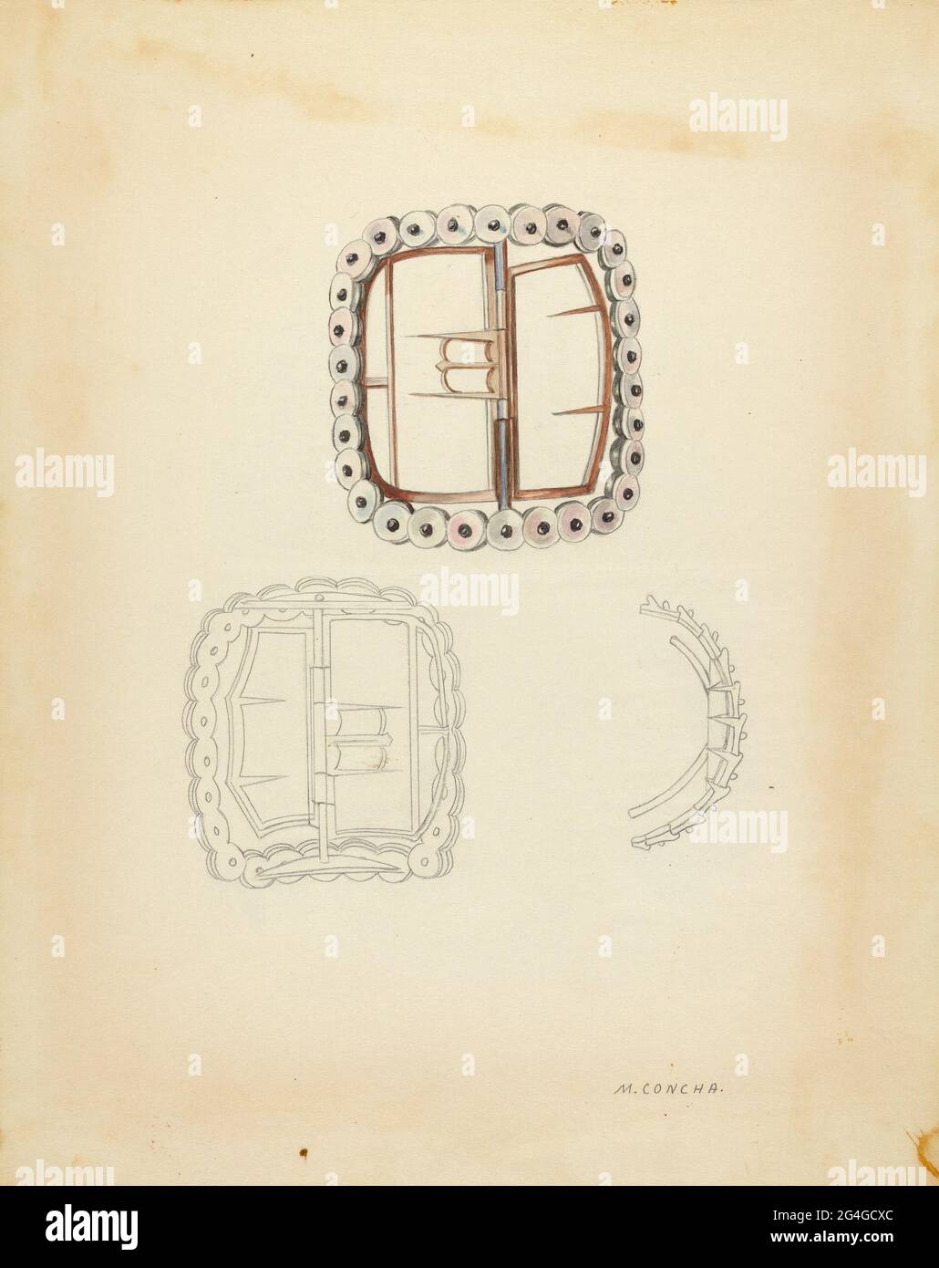 Shoe buckle drawing hi-res stock photography and images - Alamy