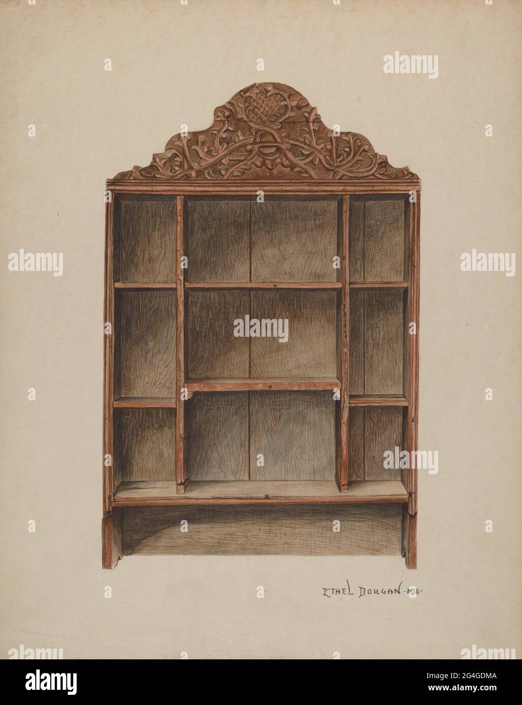 Hand Carved Cabinet, 1938 Stock Photo - Alamy