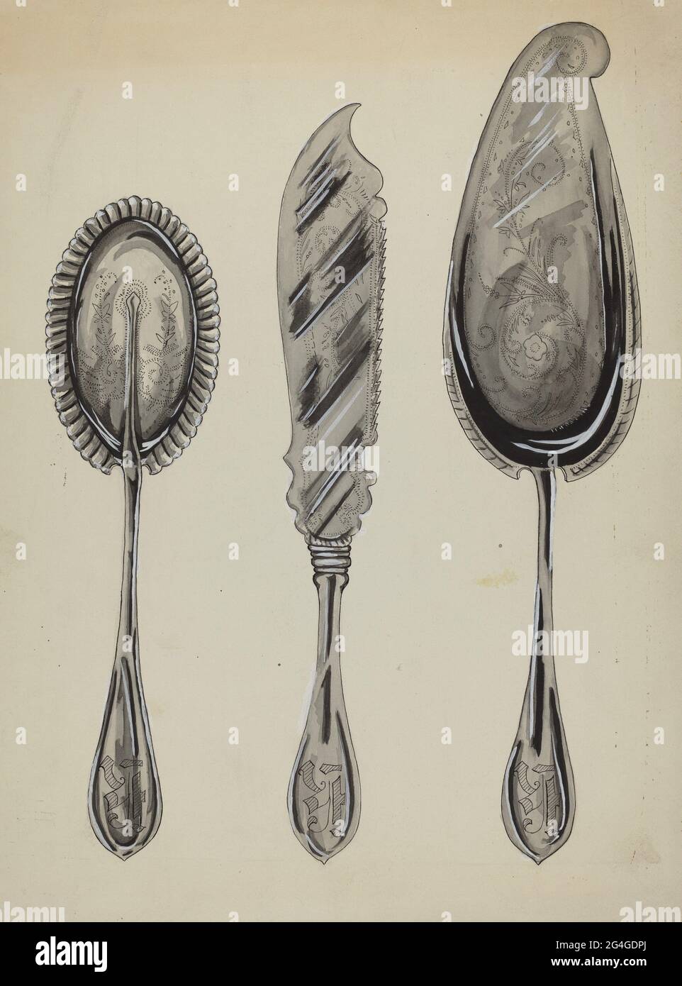 Silver Serving Set, c. 1936 Stock Photo - Alamy