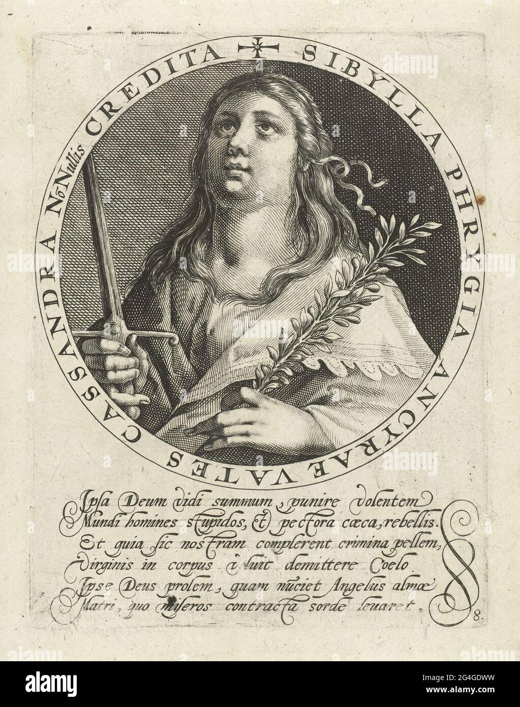 . Bust of the frygic sibille. In her left hand she holds an olive ...