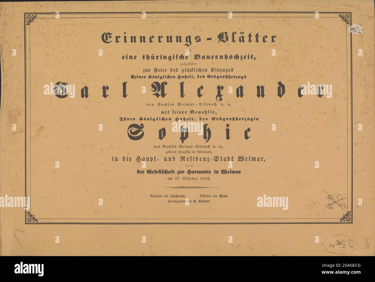 Parade at the marriage of Princess Sophie, 1842 (cover); Erinnerungs ...