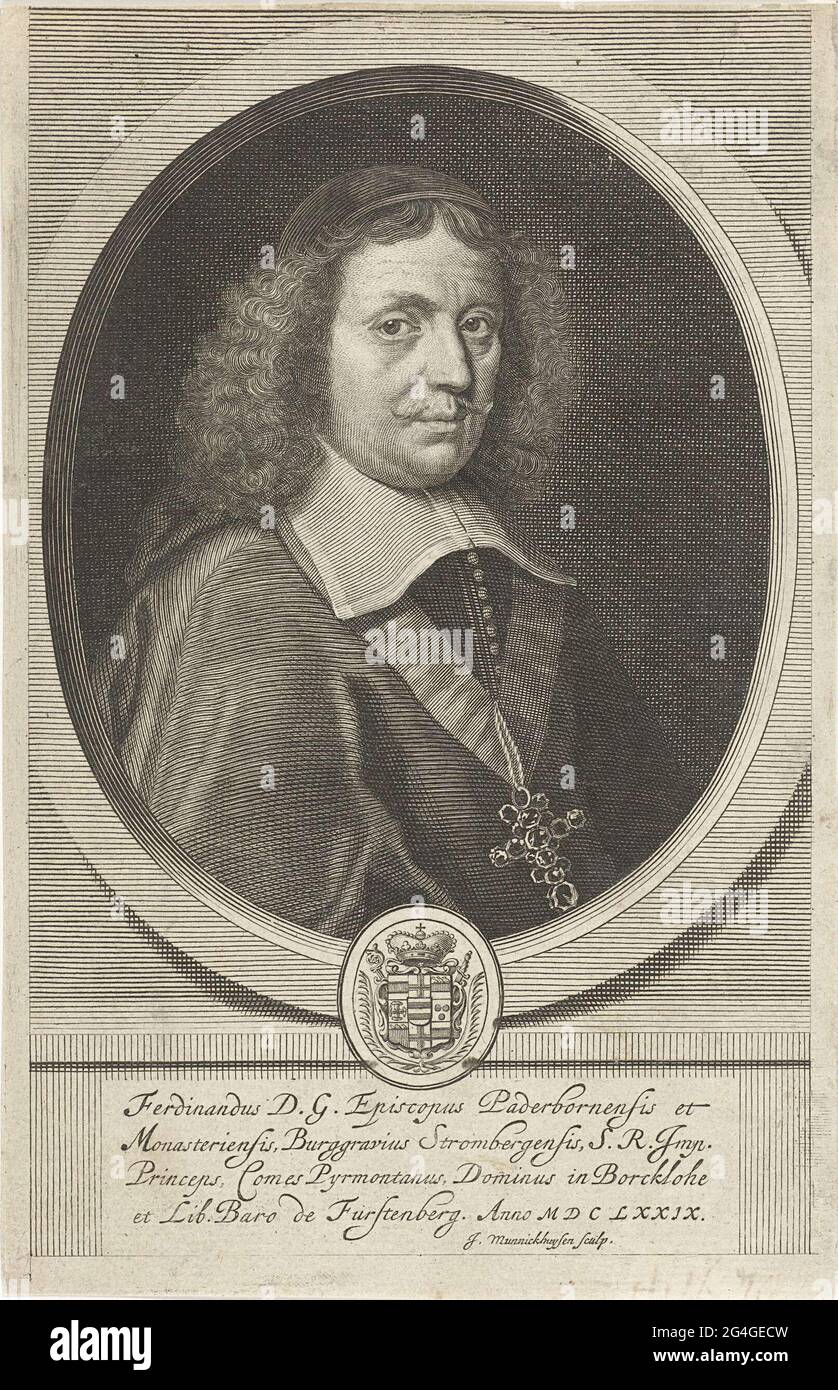 . Portrait of Ferdinand of Fürstenberg, Prince bishop of Paderborn and ...