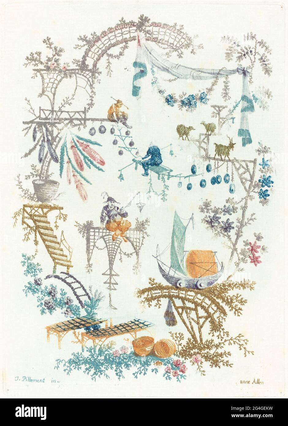 Chinese Arabesque with a Boat, early 1760s Stock Photo - Alamy