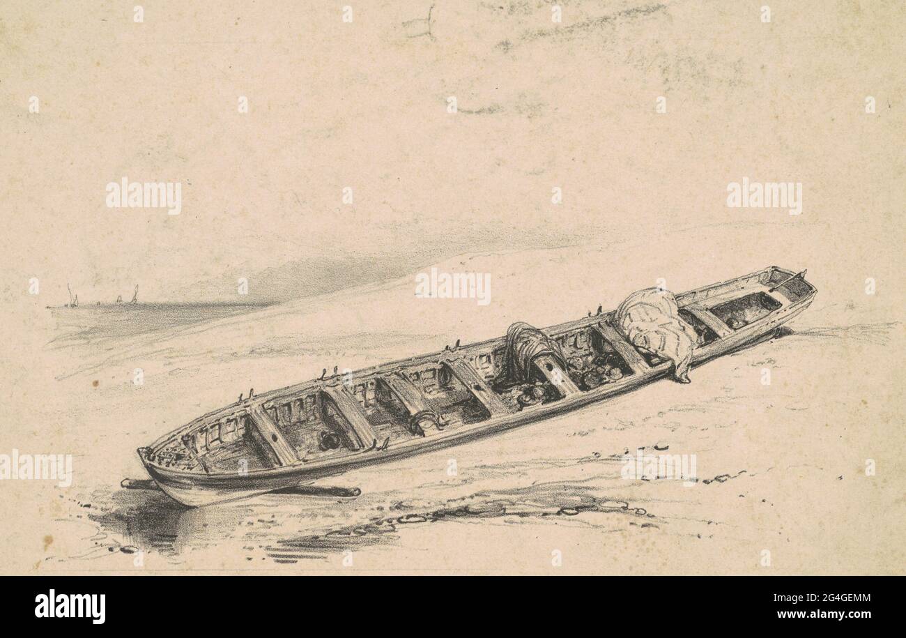 A Beached Longboat, 19th century Stock Photo - Alamy